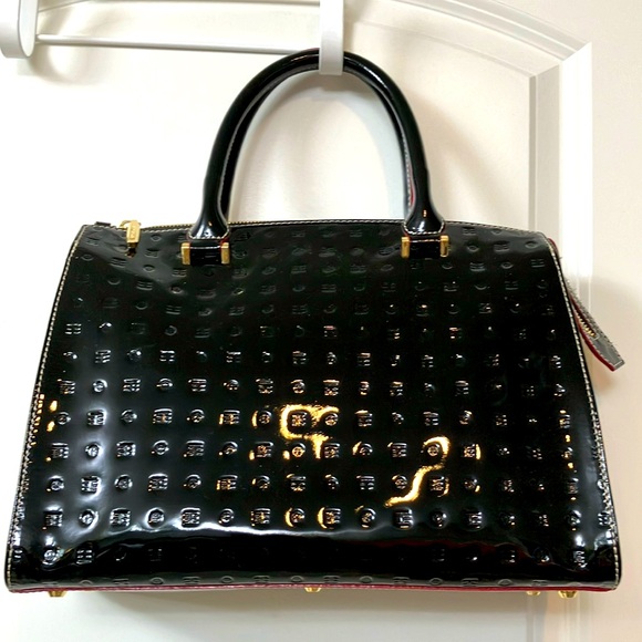 Arcadia | Bags | New Arcadia Italian Black Patent Leather Bag With ...